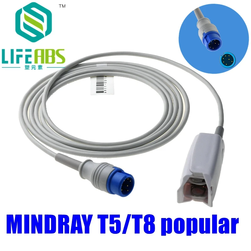 Mindray-Clip-de-dedo-T5-T8-para-adultos-Cable-largo-de-silicona-m-dico ...