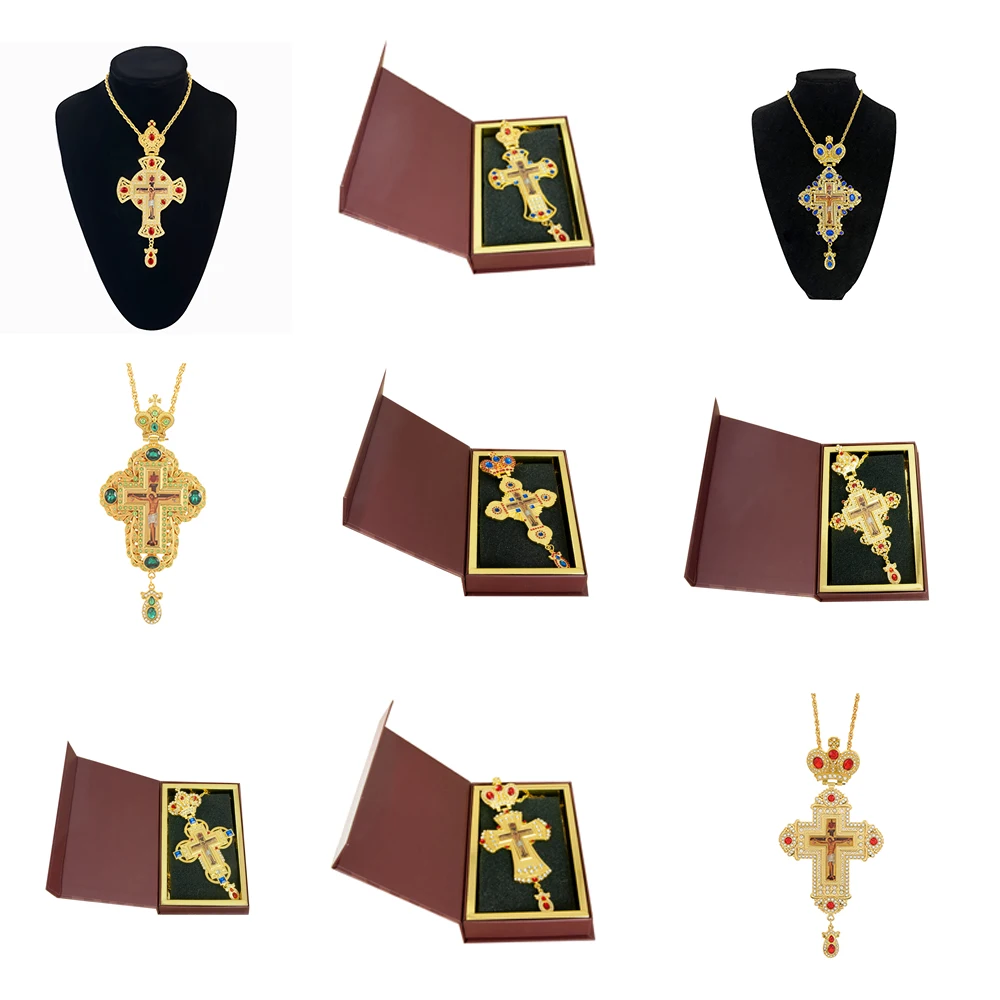 Orthodox Church Pectoral Cross Necklace for Bishop Priest with Jesus ...