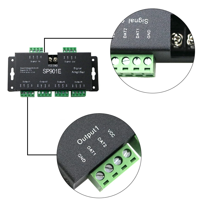Sp901E Led Spi 8Ch 4Ch Controller Dimmer Jelerősítő Ws2812B Ws2811 ...