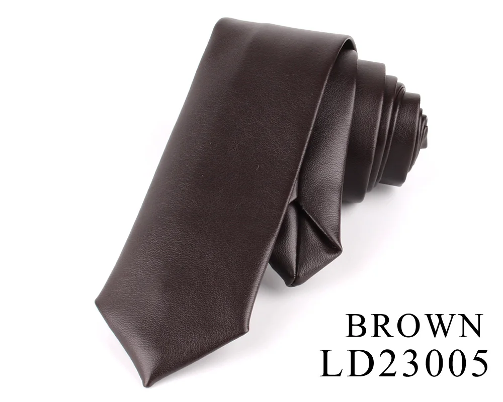 Couleur LD23004 Cravates en cuir PU pour hommes, solide, à la mode ...