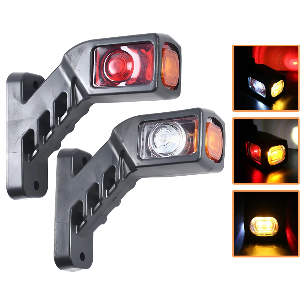 2Pcs-12V-24V-LED-Side-Marker-Light-Waterproof-Truck-Trailer-Position ...