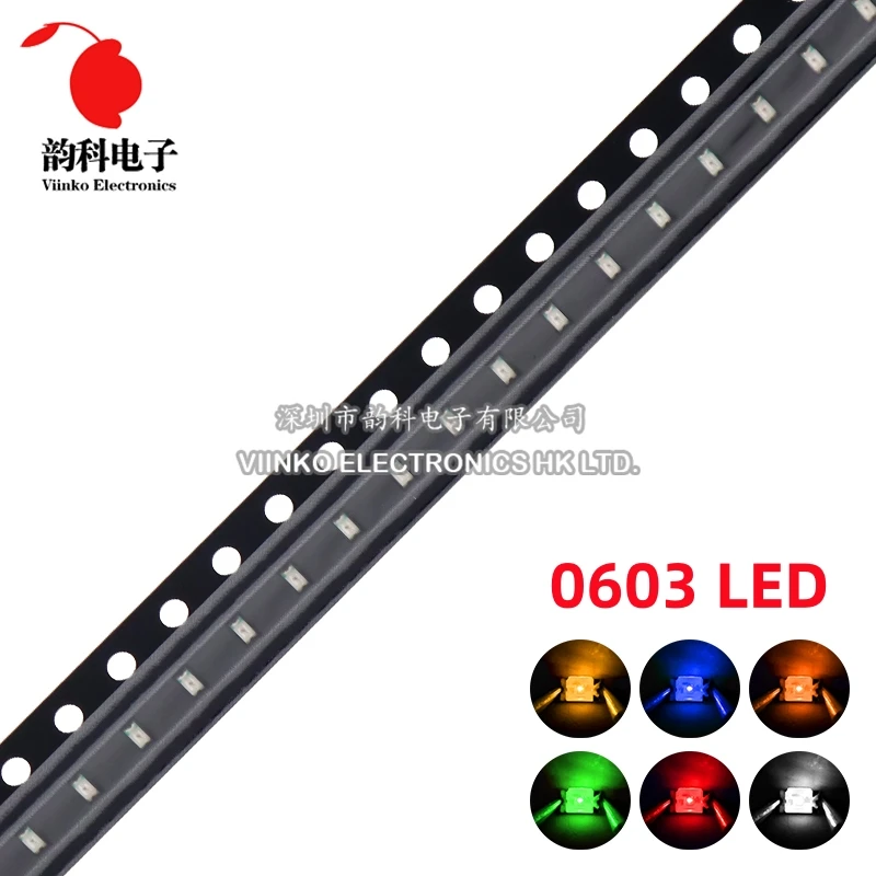 100pcs-0603-SMD-LED-White-Red-Blue-Yellow-Green-Orange-Warm-White-Pink ...