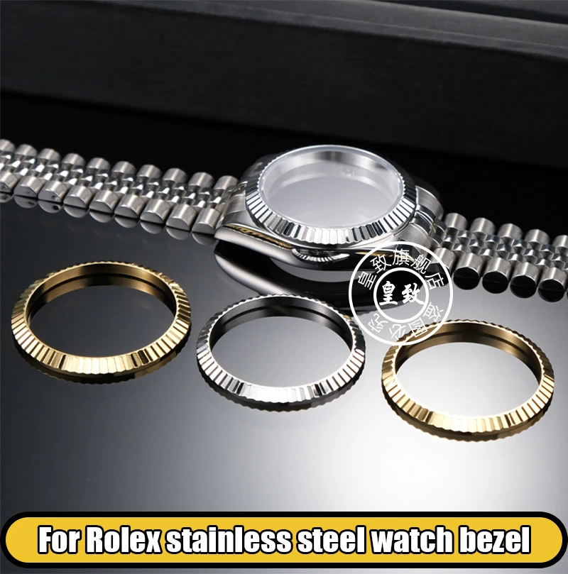 For-Rolex-Diary-Stainless-Steel-Watch-Ring-39mm-Watch-Case-Strap-Men ...