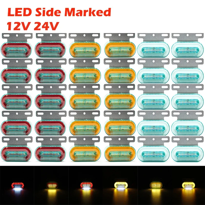 10PCS-12V-24V-LED-Car-Truck-Side-Marker-Lights-External-Lights-Signal ...