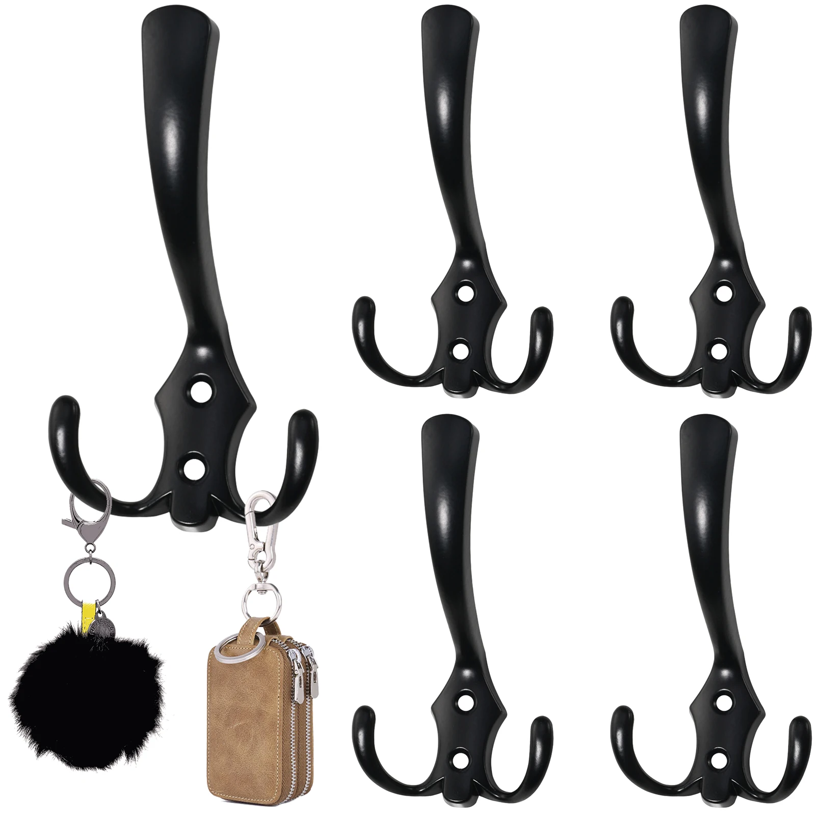 5pcs-Practical-Firmly-Tidy-Modern-Towel-3-Claw-Space-Saving-With-Screws ...