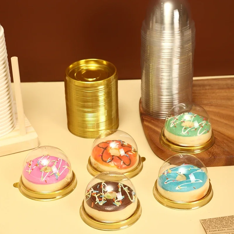 50Pcs Mini Dessert Cake Box Container Transparent Cupcake Pastry Baking ...