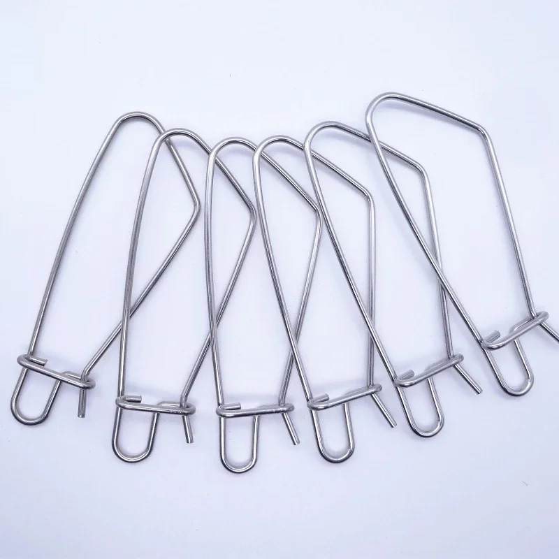 5pcs Fishing Snap Hooked Stainless Seel Live Fish Hook Snap Pin ...
