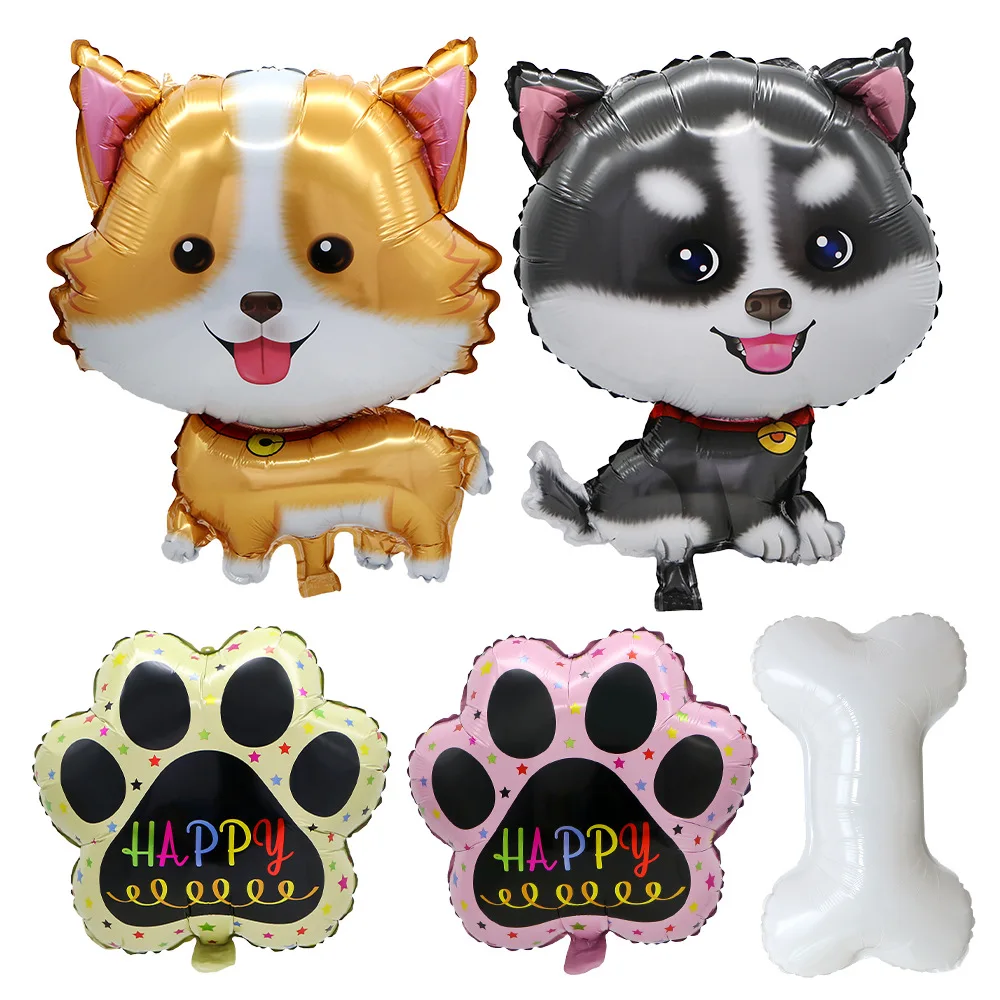 New Husky Koji Dog Palm Print Aluminum Balloon Pet Dog Party Birthday ...