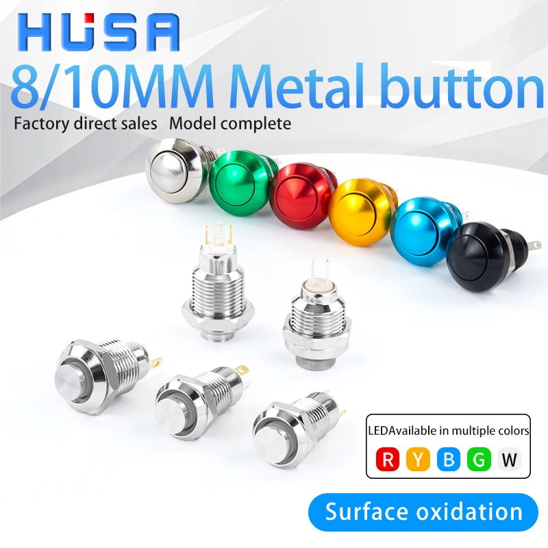 8MM-1NO-Push-Button-Switch-Metal-Mini-Switch-Self-Reset-Dust-Waterproof ...