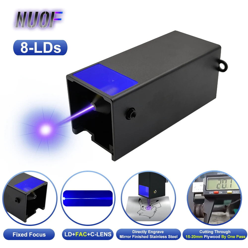 NUOF-40W-Optical-Power-Laser-Module-8pc-Diodes-TTL-Blue-Light-Laser ...