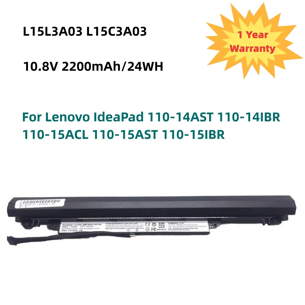 L15L3A03 L15C3A03 Laptop Battery For Lenovo IdeaPad 110-14AST 110-14IBR ...
