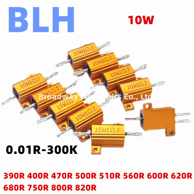 2PCS-RX24-10W-Aluminum-Power-Metal-Shell-Case-Wirewound-Resistor-390R ...