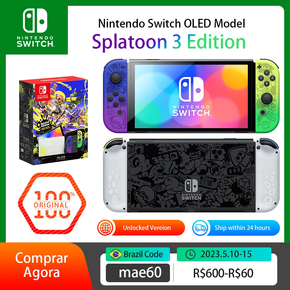 Nintendo switch oled modelo splatoon 3 edição 7 Polegada oled game ...