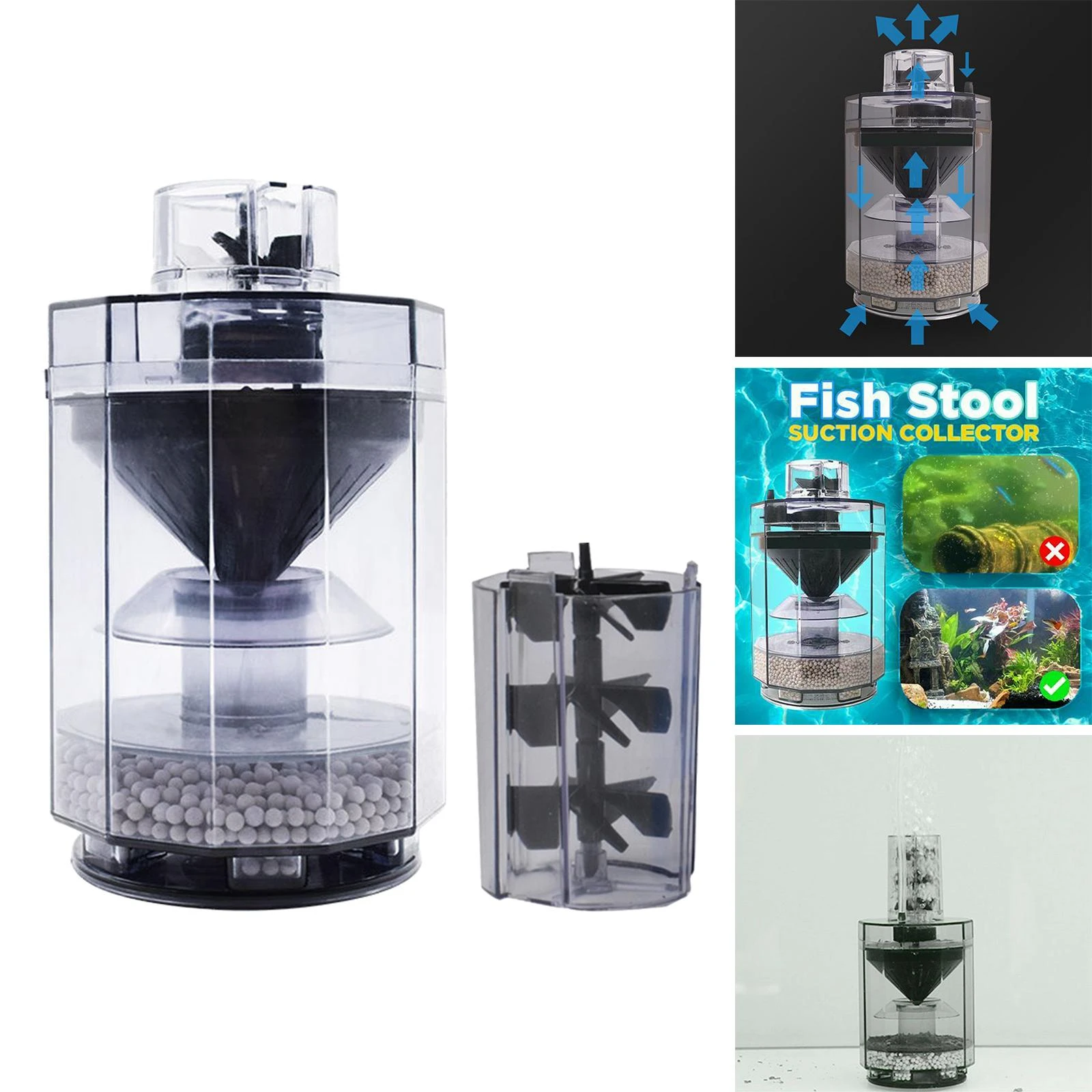 Aquarium Fish Stool Suction Collector | Aquarium Stool Vacuum Cleaner ...