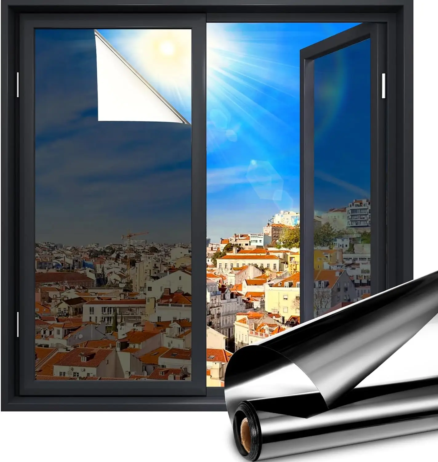 Window-Film-One-Way-Mirror-Film-Daytime-Privacy-Static-Non-Adhesive ...