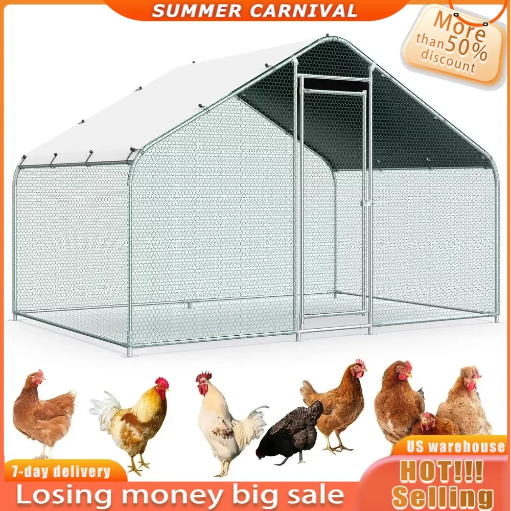 Large-Metal-Chicken-Run-10x6-6FT-with-Roof-Walk-in-Poultry-Cage-Chicken ...
