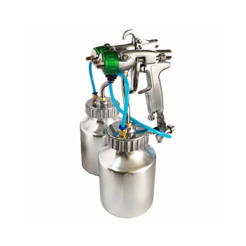 1.3MM Nano Chrome Double Nozzle Spray Gun With Two Inner Pressurized 1L ...