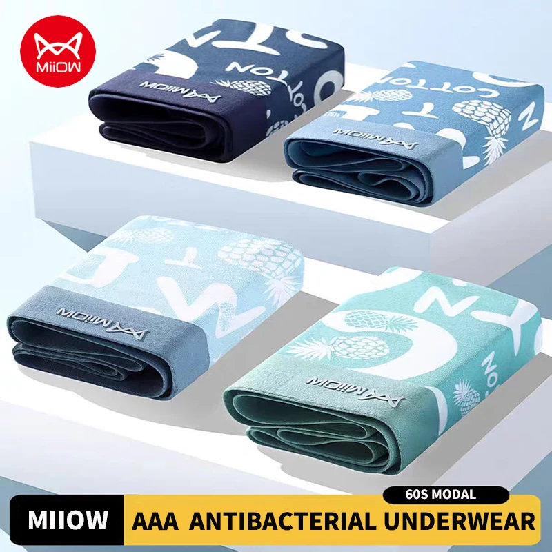 MiiOW-3Pcs-Boxer-Shorts-Men-s-Antibacterial-Cotton-Crotch-Underwear-Letter-Print-Underpants ...