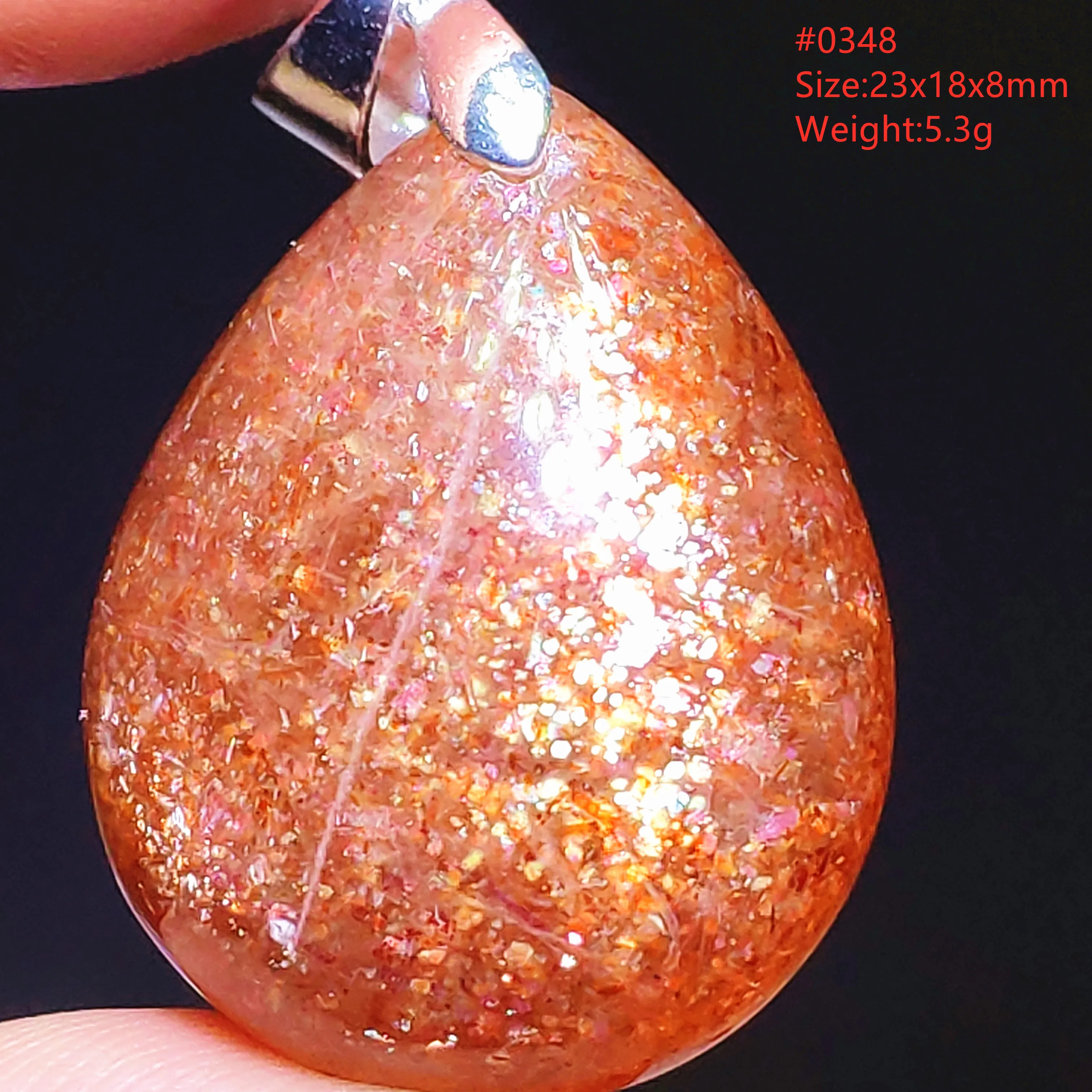 Natural Gold Strawberry Quartz Orange Sunstone Pendant Necklace Jewelry ...