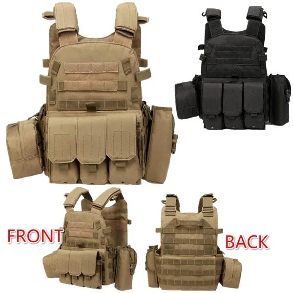Nylon Molle Webbed Gear Tactical Vest Hunting Cs Military Game Paintball Airsoft Vest Body Armor ...