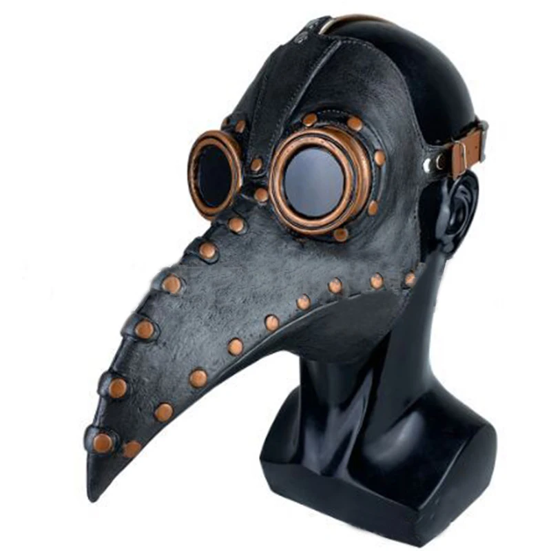 Steampunk-Plague-Doctor-Mask-Long-Nose-Bird-Beak-Leather-Masks-Cosplay ...