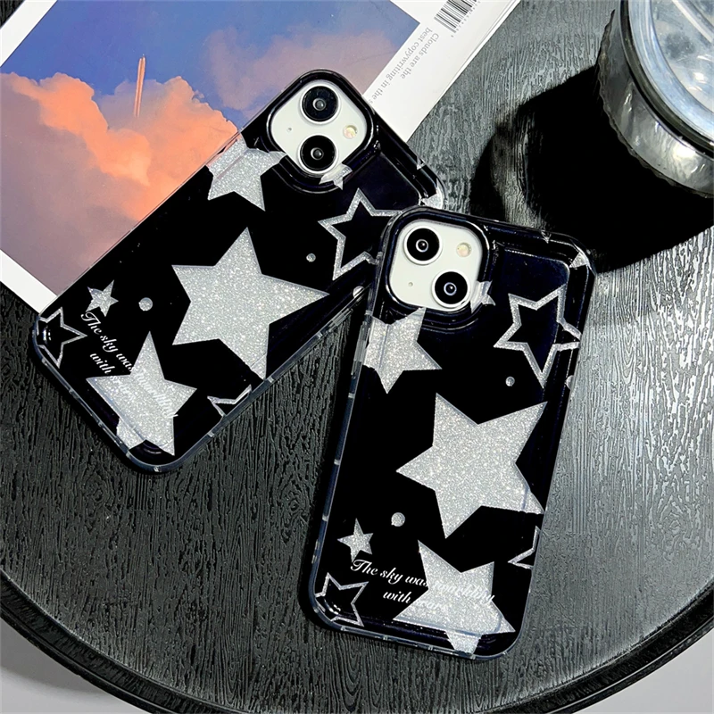 Ins-Korean-Cute-Cartoon-Glitter-Star-Phone-Case-For-iPhone-14-13-12-11 ...