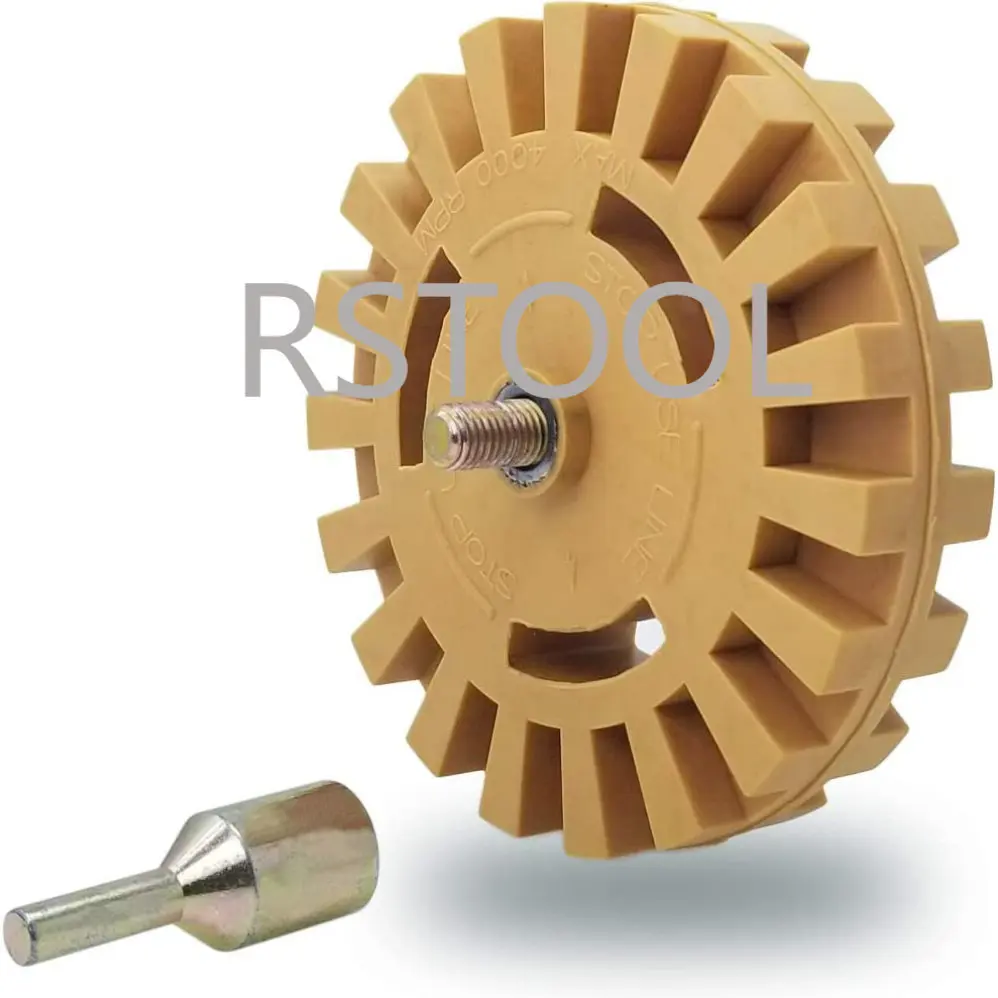 Rubber-Eraser-Wheel-4-Inch-Pad-Adapter-Pinstripe-Adhesive-Remover-Vinyl ...