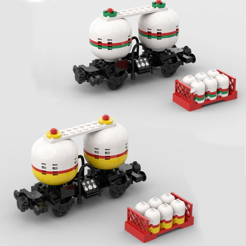 NEW-109PCS-MOC-city-industrial-Shell-Octan-Rail-Tanker-Car-wagon-trains ...