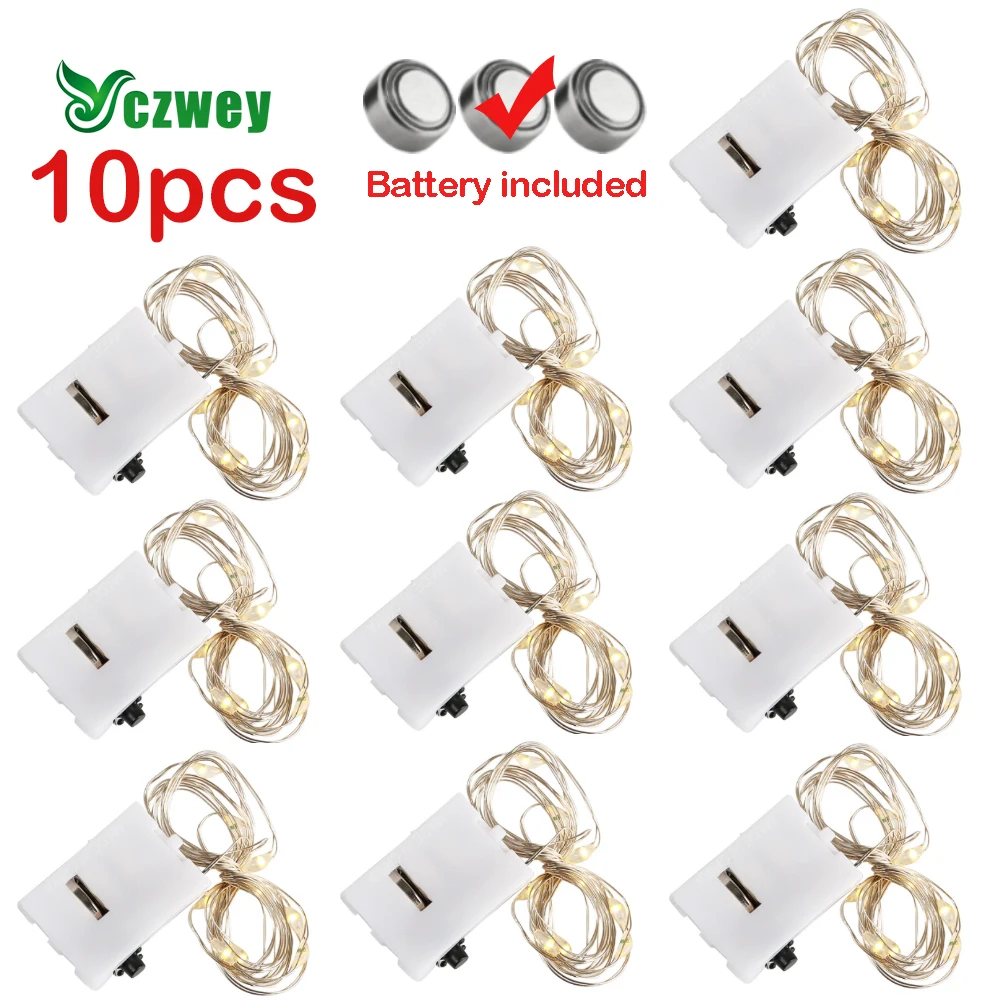 10pcs-1M-2M-LED-Fairy-String-Battery-Operated-copper-wire-Lights-Smart ...