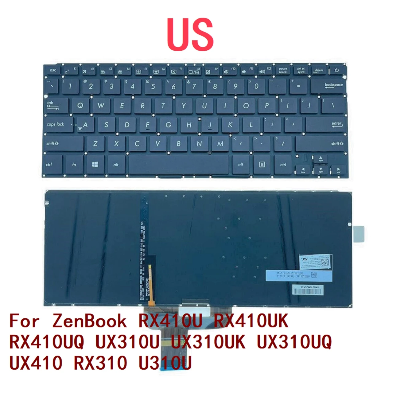 New-US-Laptop-Backlit-Keyboard-For-ASUS-ZenBook-RX410U-RX410UK-RX410UQ ...