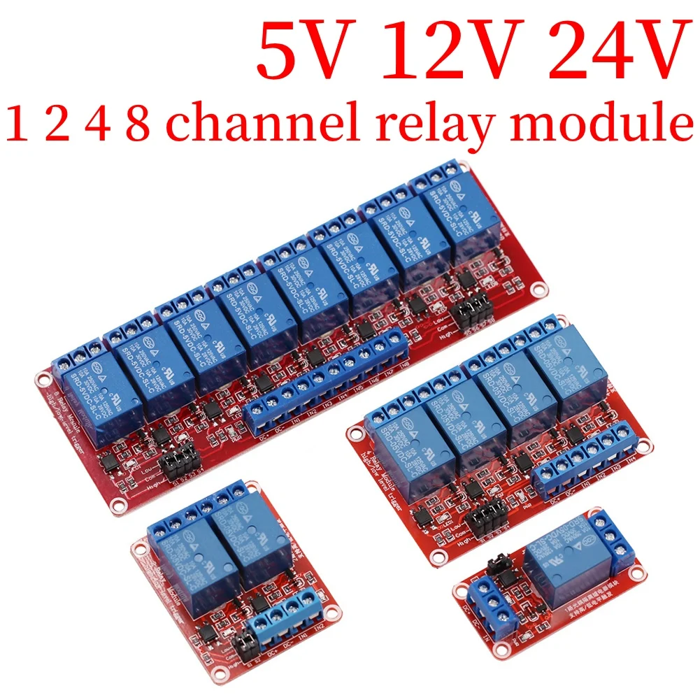 1-2-4-8-Channel-5V-12V-24V-Relay-Module-Board-Shield-with-Optocoupler ...