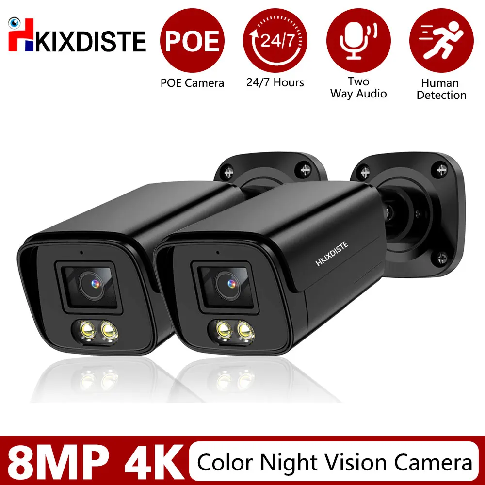 Full Color Night Vision IP Camera Doubl Light Lens POE SONY Sensor 4K ...