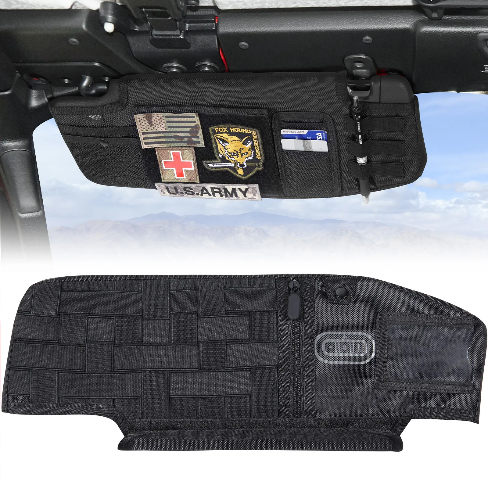 For Jeep Wrangler JL JLU JT Sun Visor Organizer Driver's Side Front ...