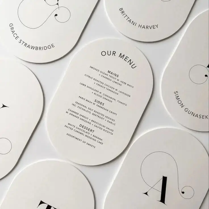 Custom-Double-Arch-Printed-Save-The-Date-Card-Modern-Oval-Postcard-Arch ...