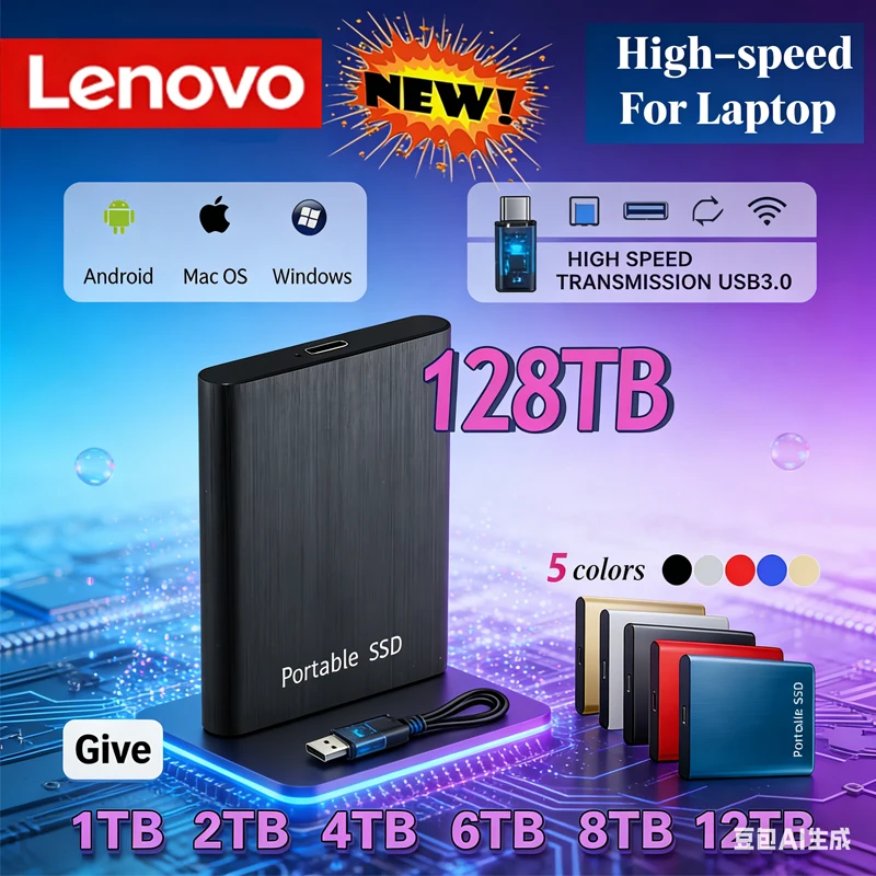 Lenovo Hot Sales USB SSD High-speed 2TB SSD 8TB External Hard Drive ...