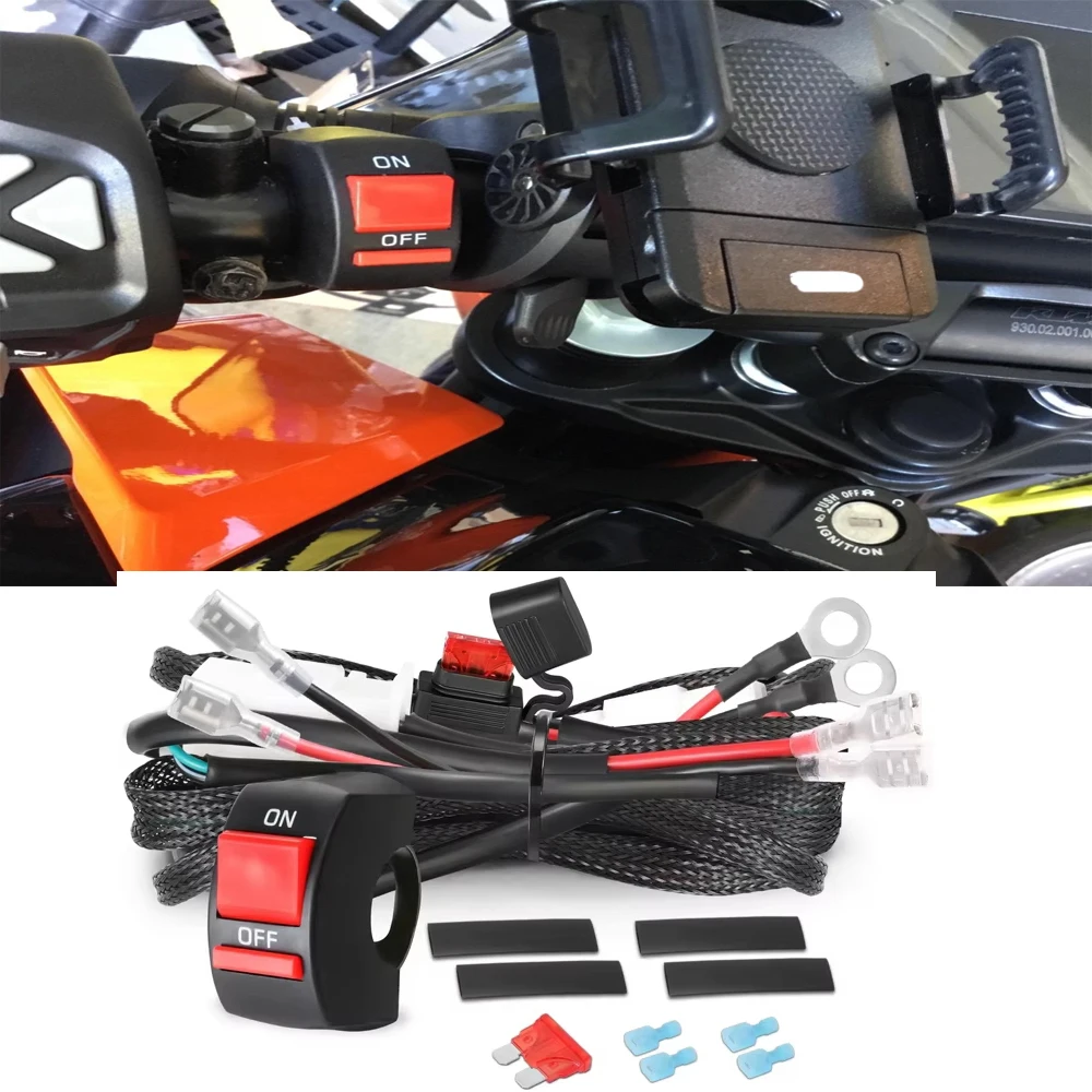 For KTM Duke 390 LED Light Bar Wiring Harness Kit 58inch 7/8 ...