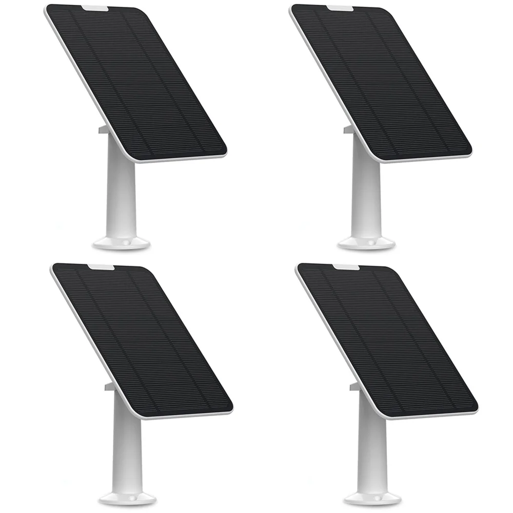 4 Pieces In Pack Waterproof 5V 4W Solar Panel with 3m/10Ft 5V Micro USB ...