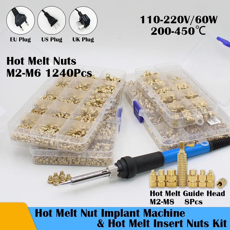 Brass-Insert-Nut-Soldering-Iron-M2-M3-M4-M5-M6-M8-Hot-Melt-Thread ...