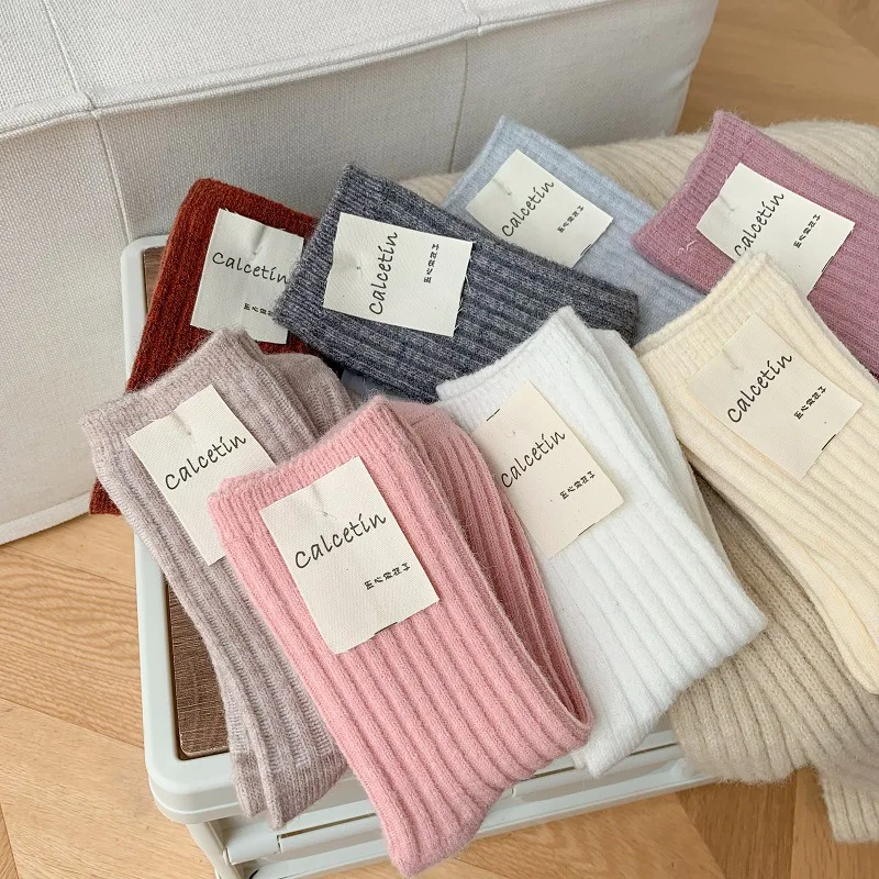 2023 New Winter Thicker Cashmere Wool Women Socks Casual japanese ...