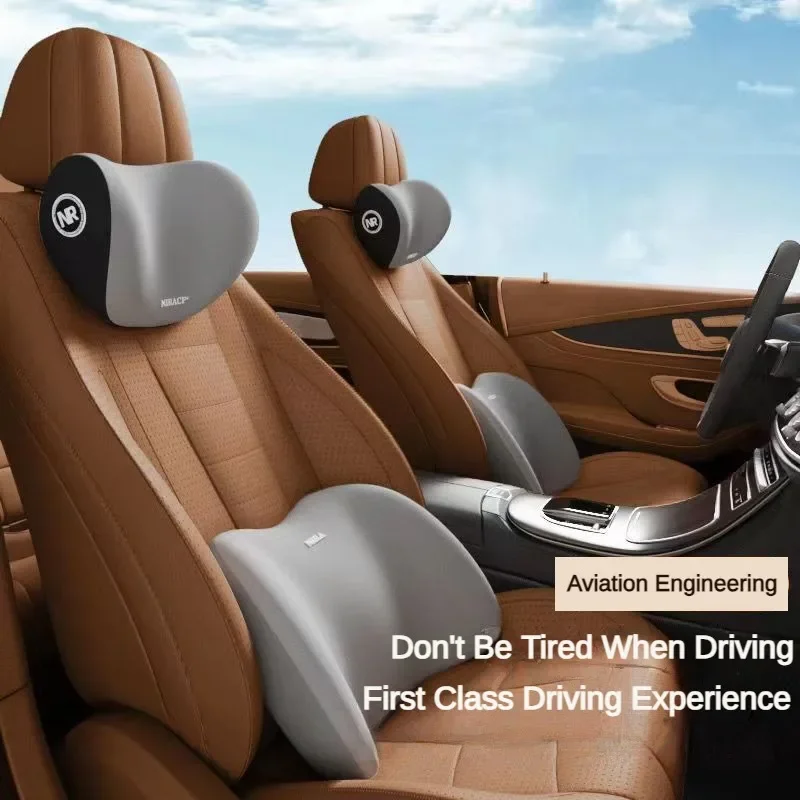 Car-Universal-Headrest-Lumbar-Memory-Foam-Cervical-Lumbar-Support-Car ...