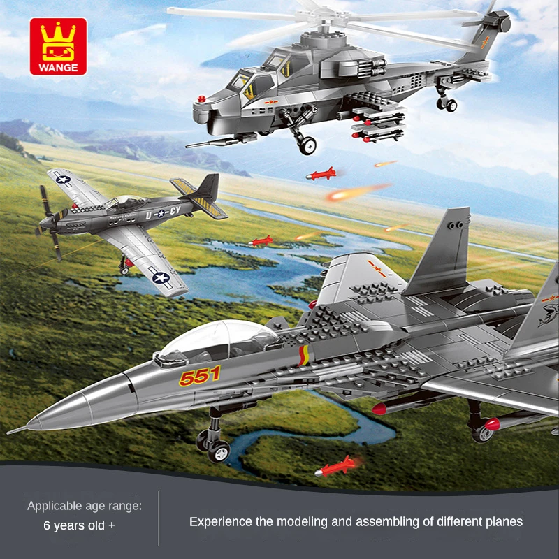 WANGE-Military-Aircraft-Model-Building-Blocks-Carrier-based-Plane-Small ...