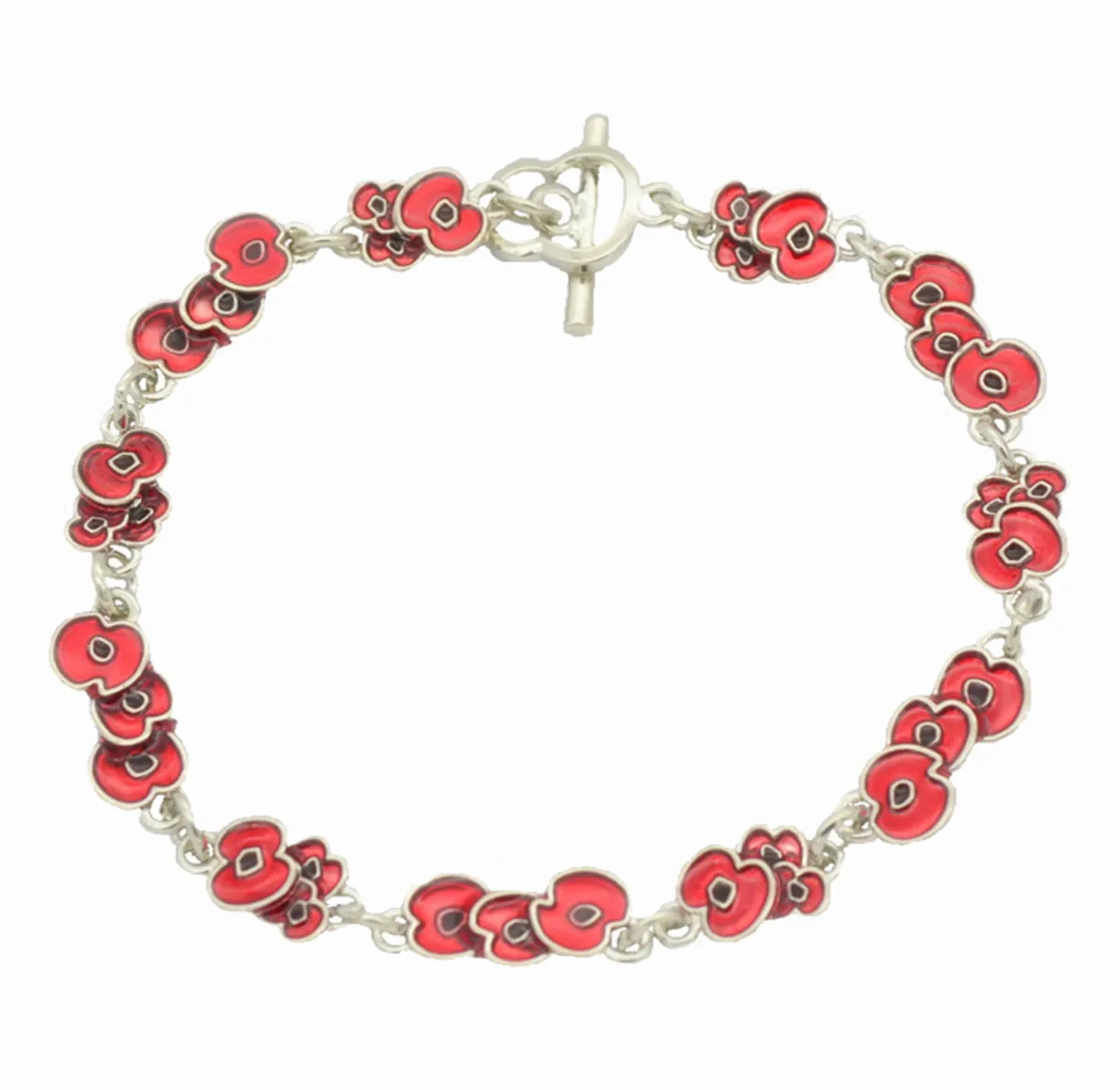 Fashion Red Poppy Bracelet Flower Memorial Vintage Jewelry Bracelet ...