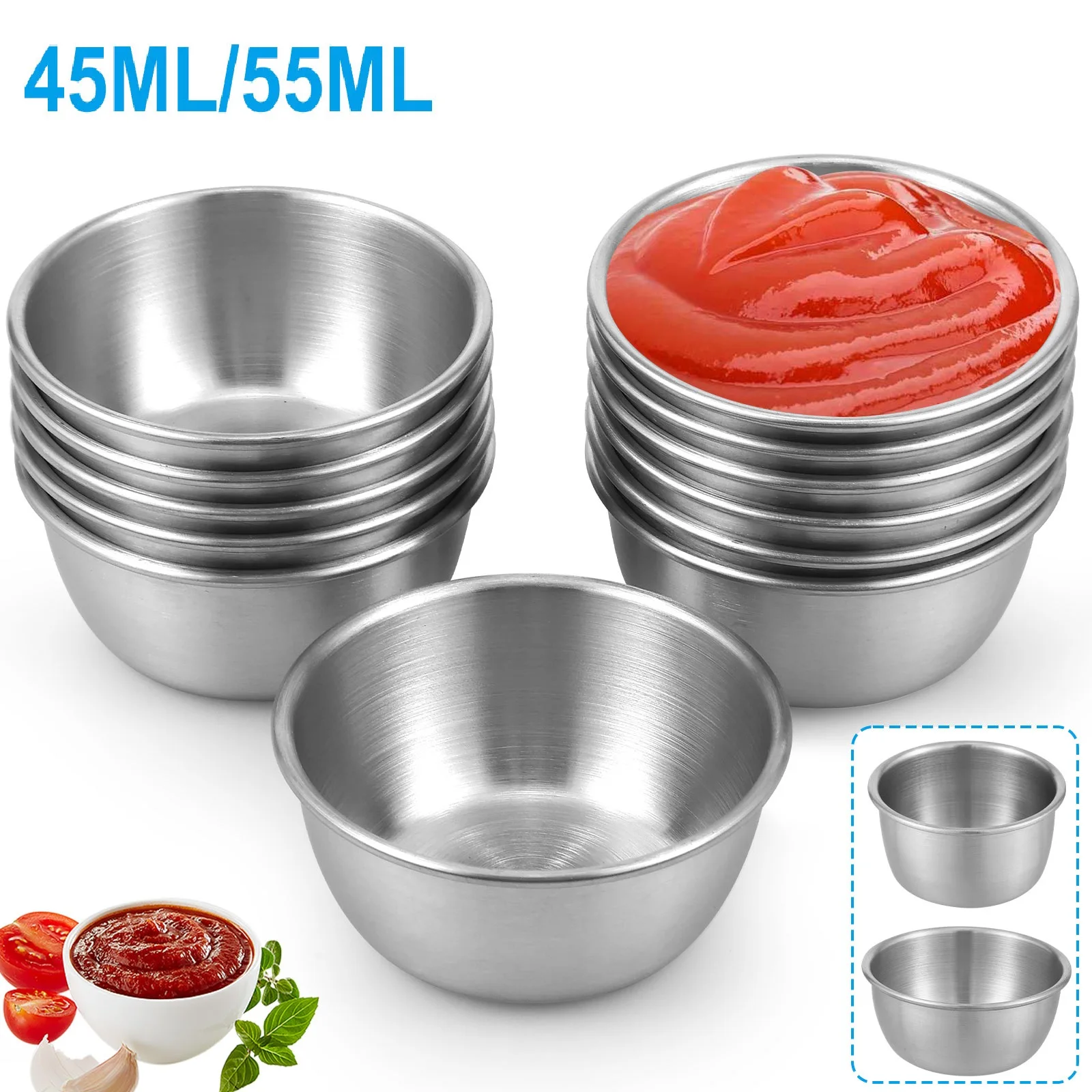 24-12Pc-Dipping-Dish-Stainless-Steel-Sauce-Bowl-Mini-Flavor-Cup-Home ...