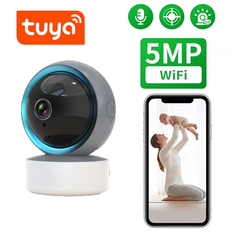 Tuya IP Camera 3MP 5MP Wifi Video Surveillance Camera HD Night VIsion Auto Tracking Cloud Smart ...
