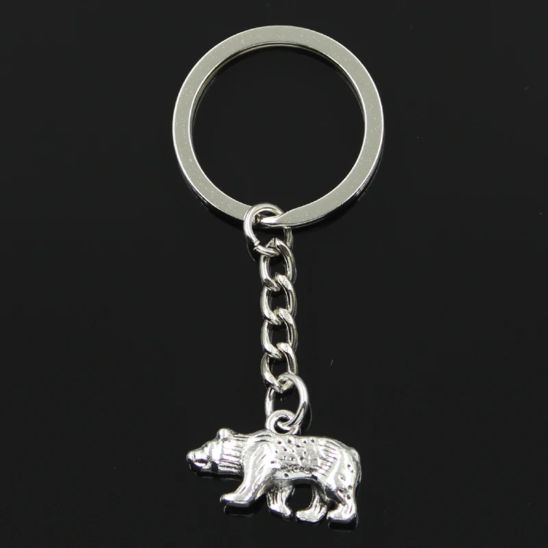 New Fashion Keychain 24x15mm Polar Bear California Pendants DIY Men ...