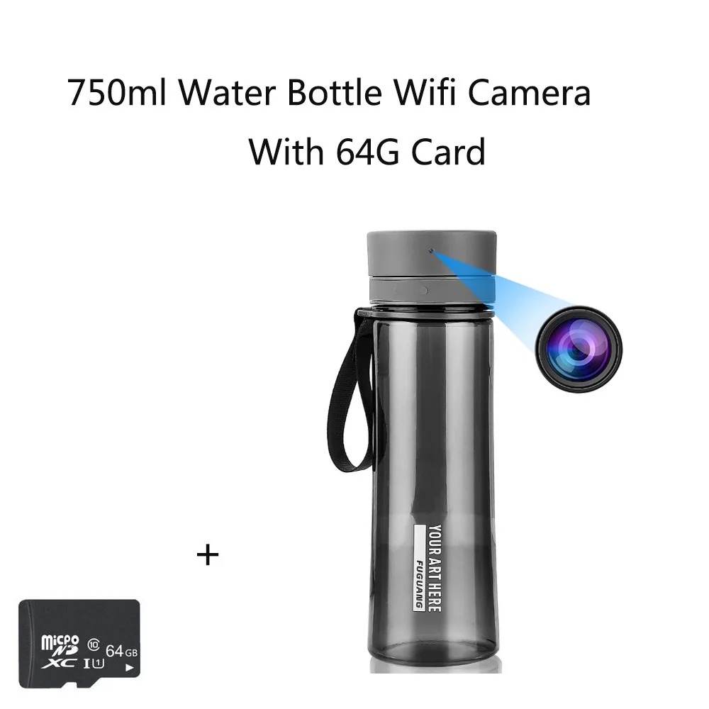 Mini Camera Full HD 750ml Water Botter Wifi Remote Monitoring Video ...