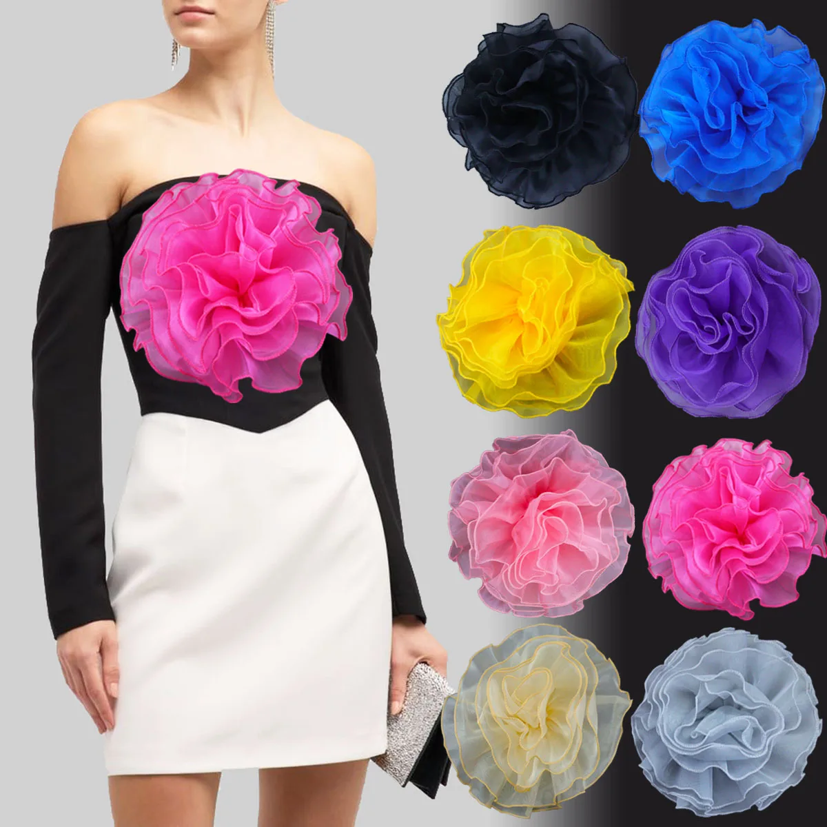 28cm-Exaggerated-Large-Mesh-Peony-European-and-American-Party-Women-s ...