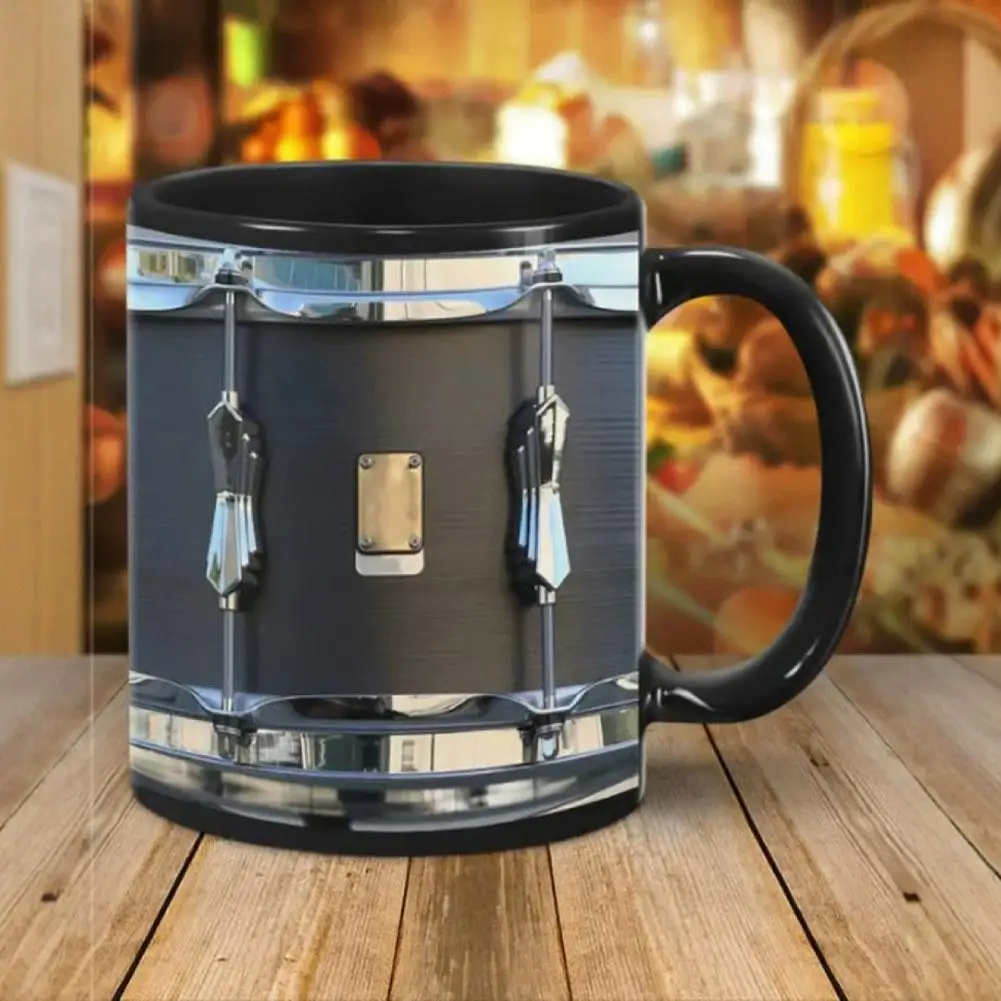 15oz Black Vintage Drum Mug Funny Drumming Gift Drummer Coffee Mug For ...