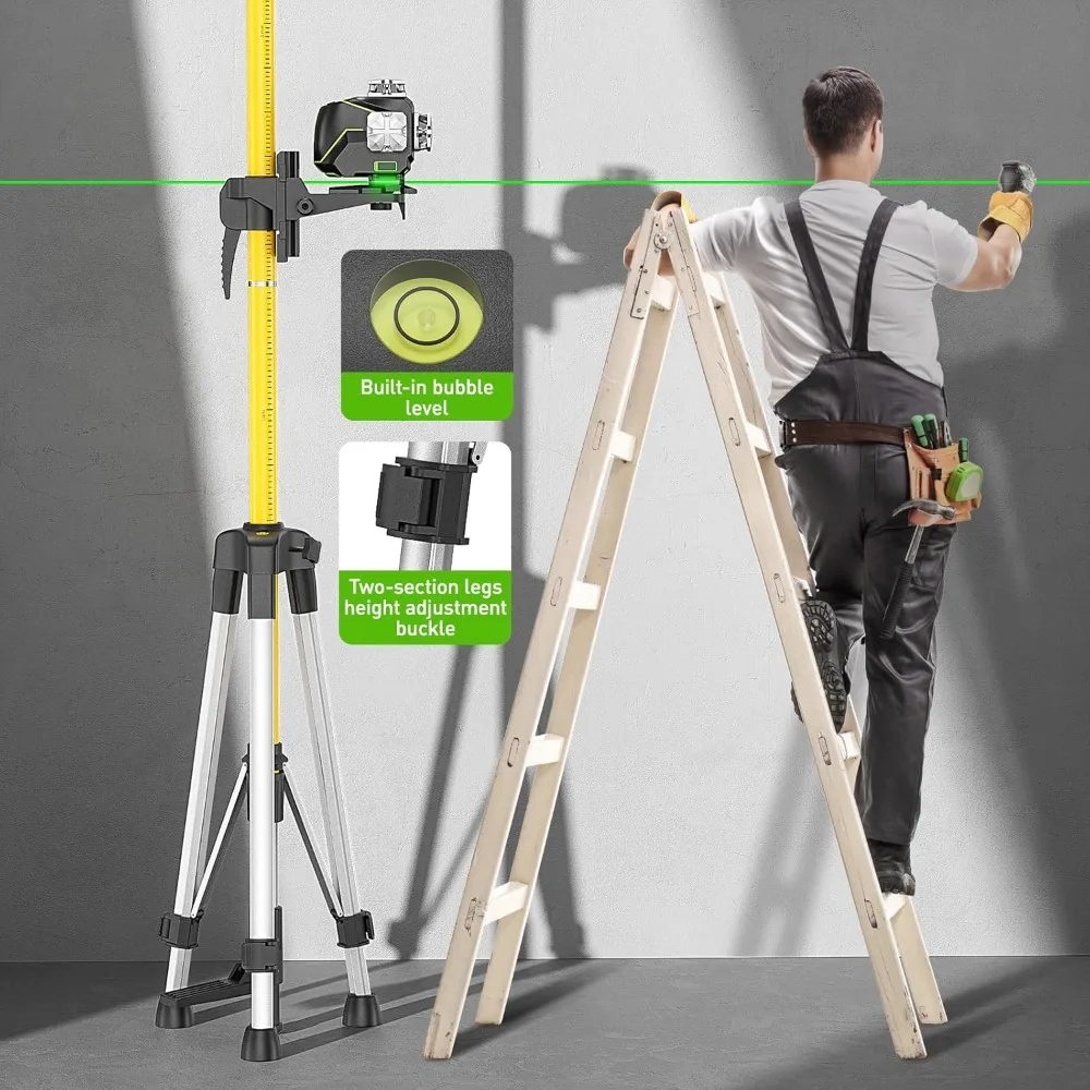 Professional Laser Level Pole with Tripod and Laser Mount for Rotary ...