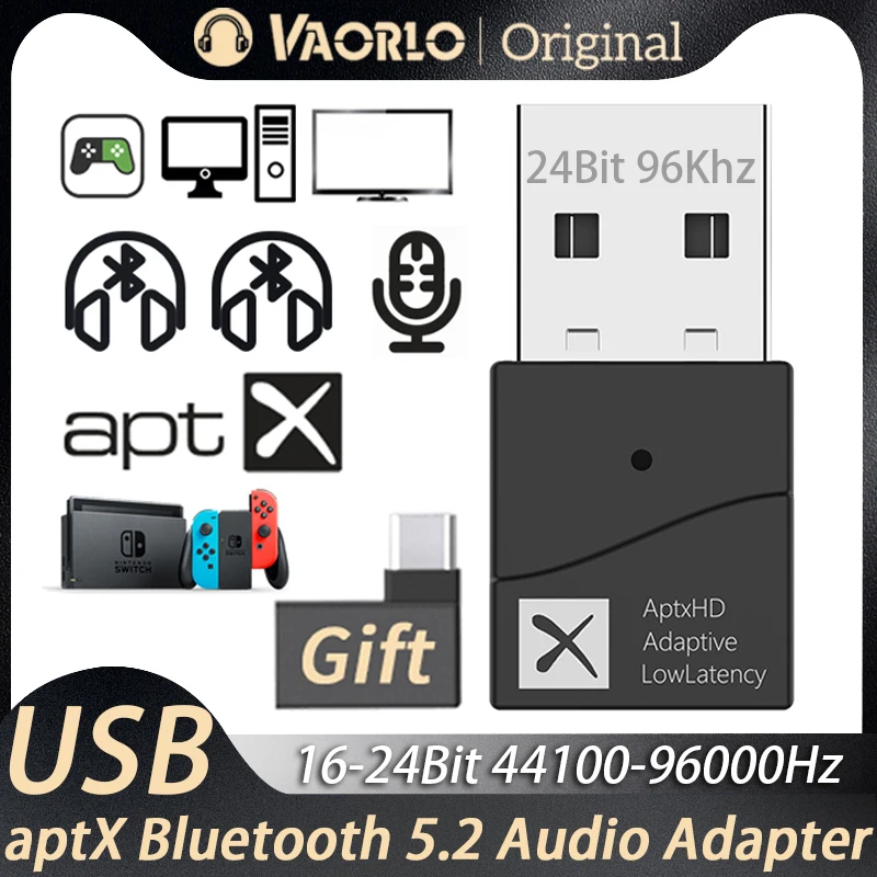 New-Bluetooth-5-2-Transmitter-APTX-HD-LL-Low-Latency-Adaptive-USB ...